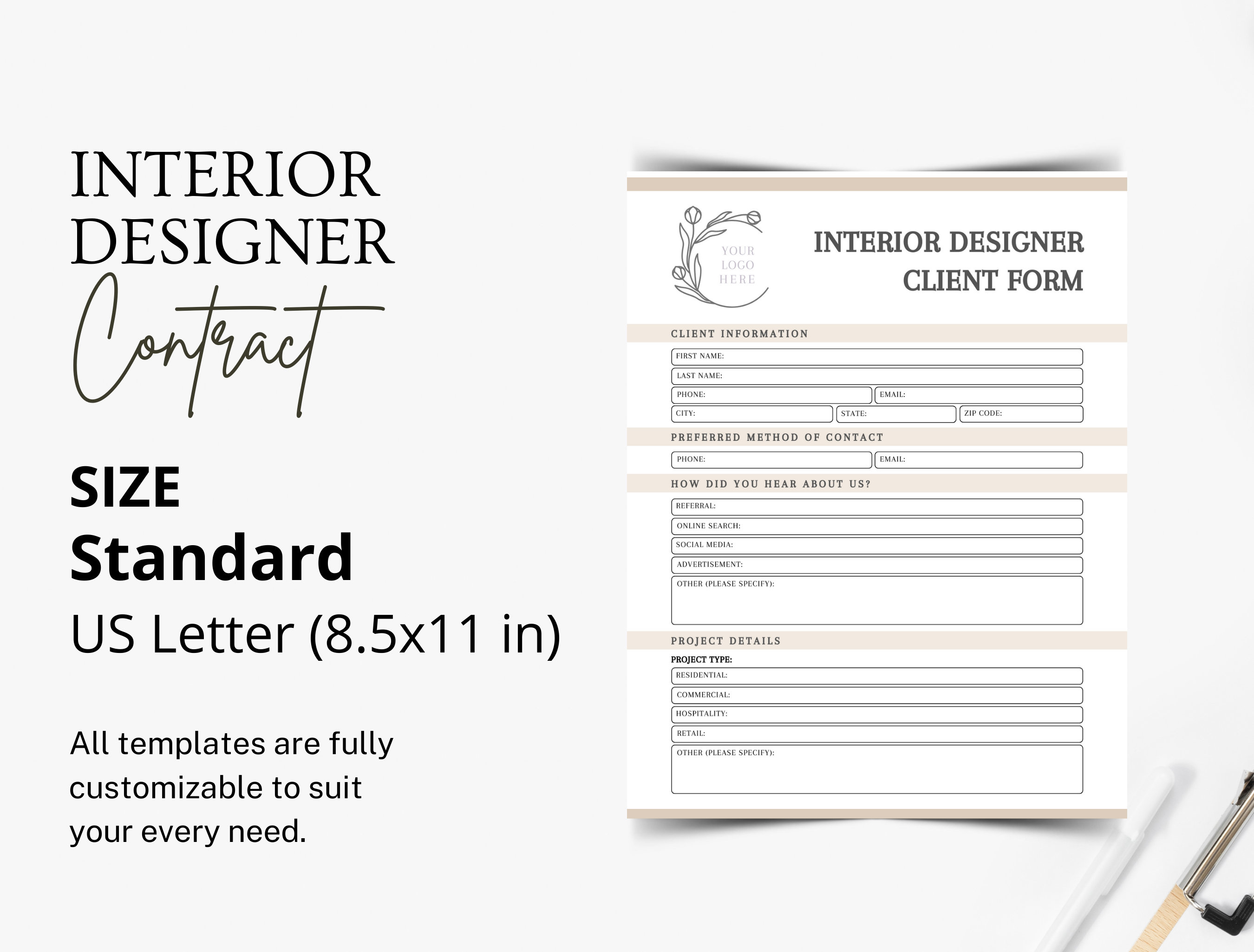 Interior Design Contract Template, Interior Designer Service Agreement ...