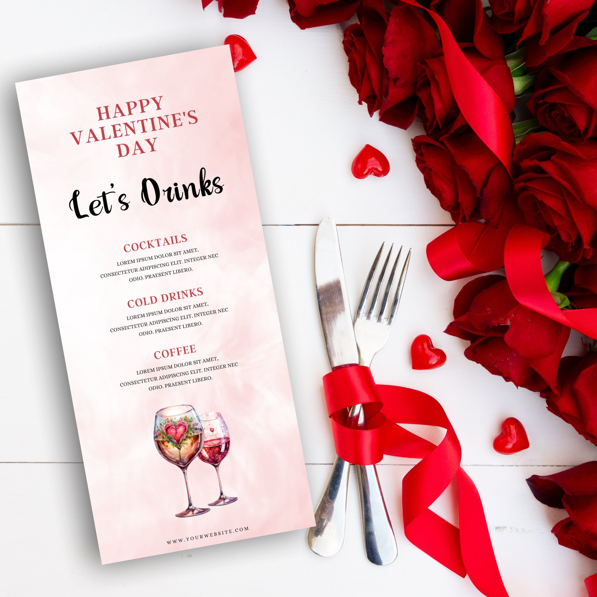 Valentine's Day Drink Menu, Happy Valentine's Day, Galentine's Day ...