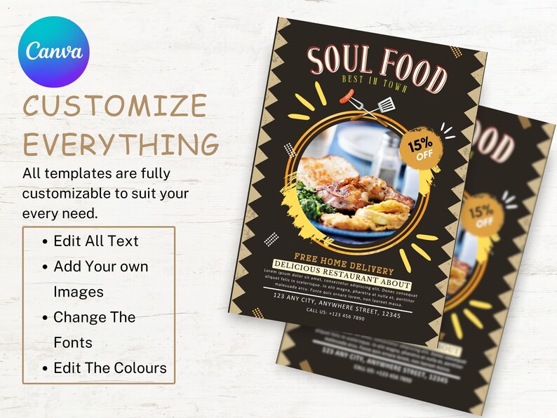 Soul Food Flyer, Soul Food Menu, Dinner Menu, Dinner Special Flyer ...