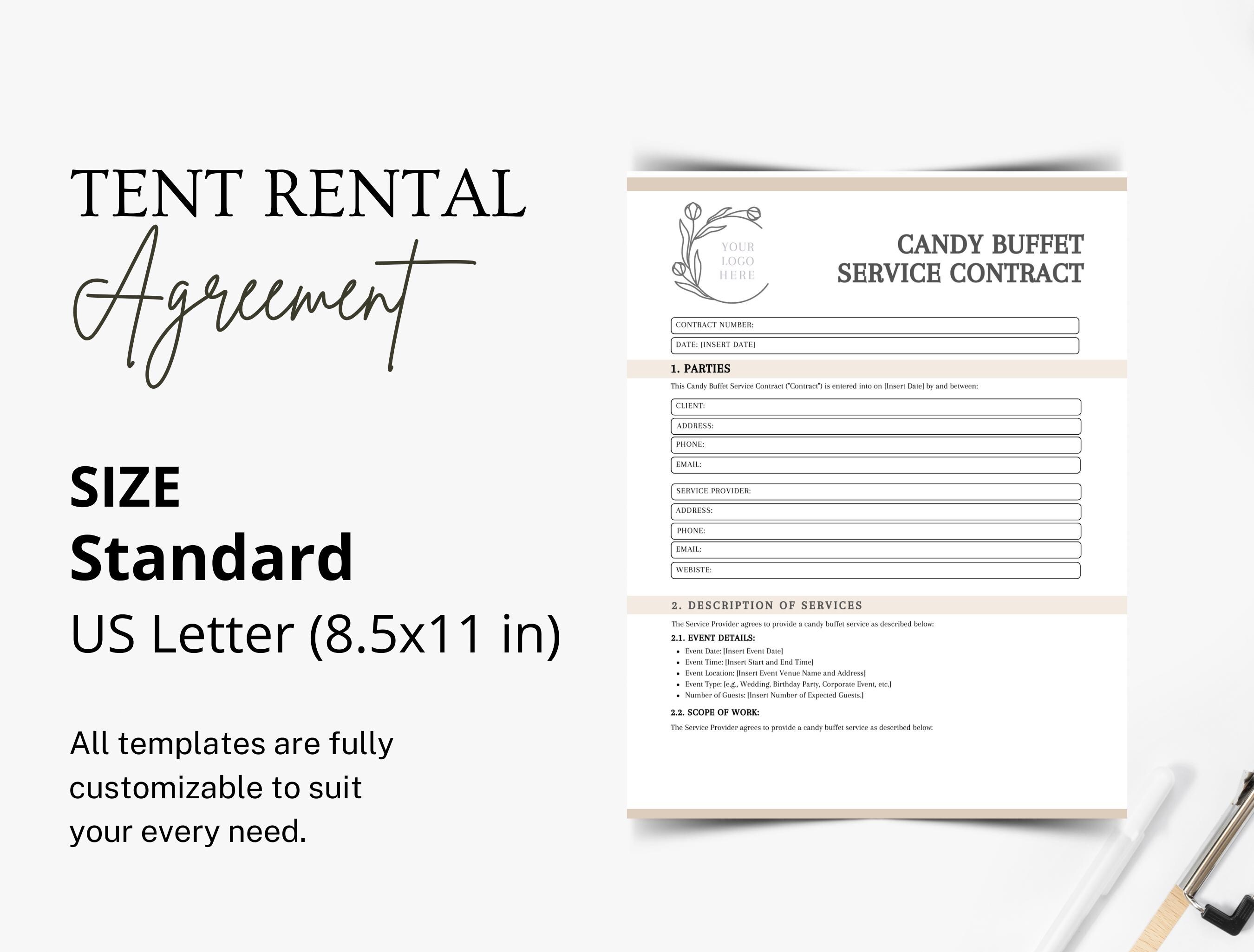 Candy Buffet Contract, Editable Dessert Table Services Agreement ...