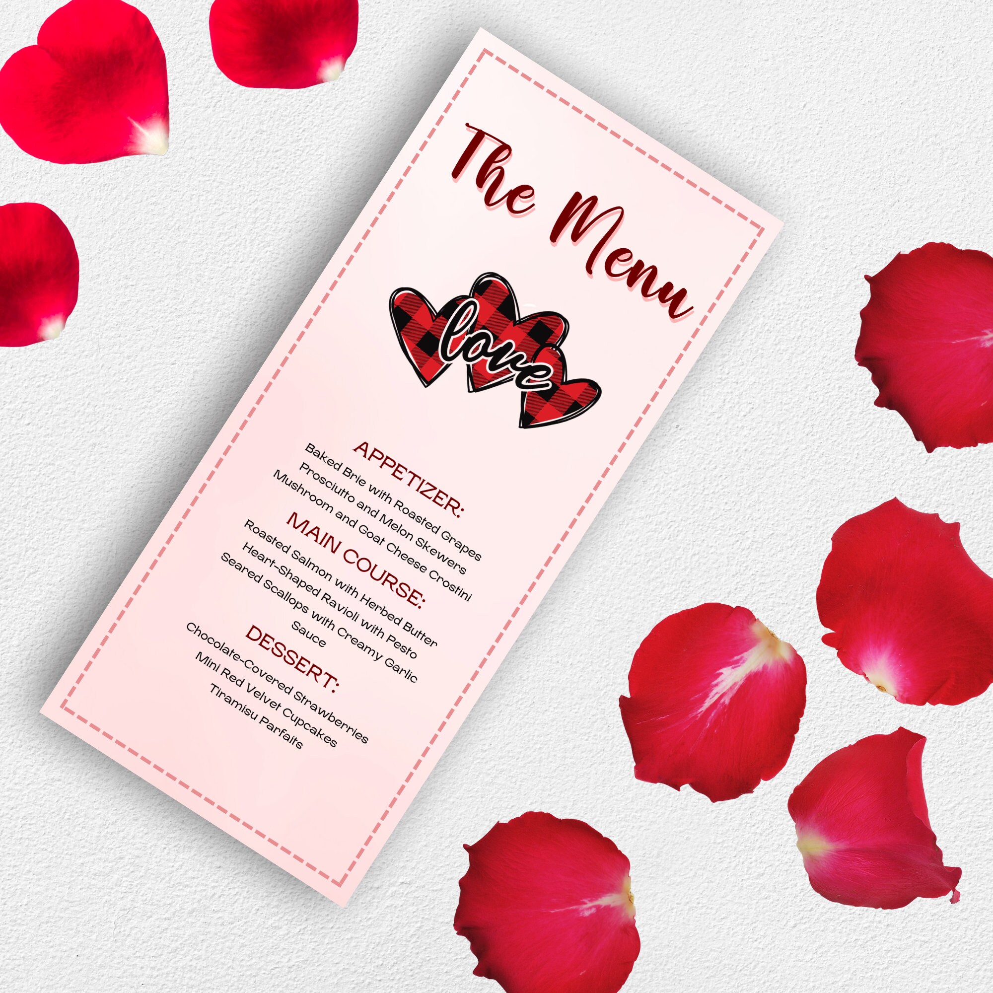 Valentines Day Menu, Printable Sweet Hearts Birthday Baby Shower Teens ...
