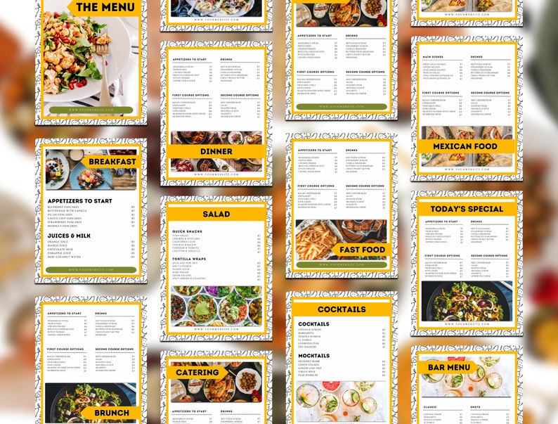 Food Menu Bundle Template, Food Menu Bundle, Food Menu Templates, Food ...