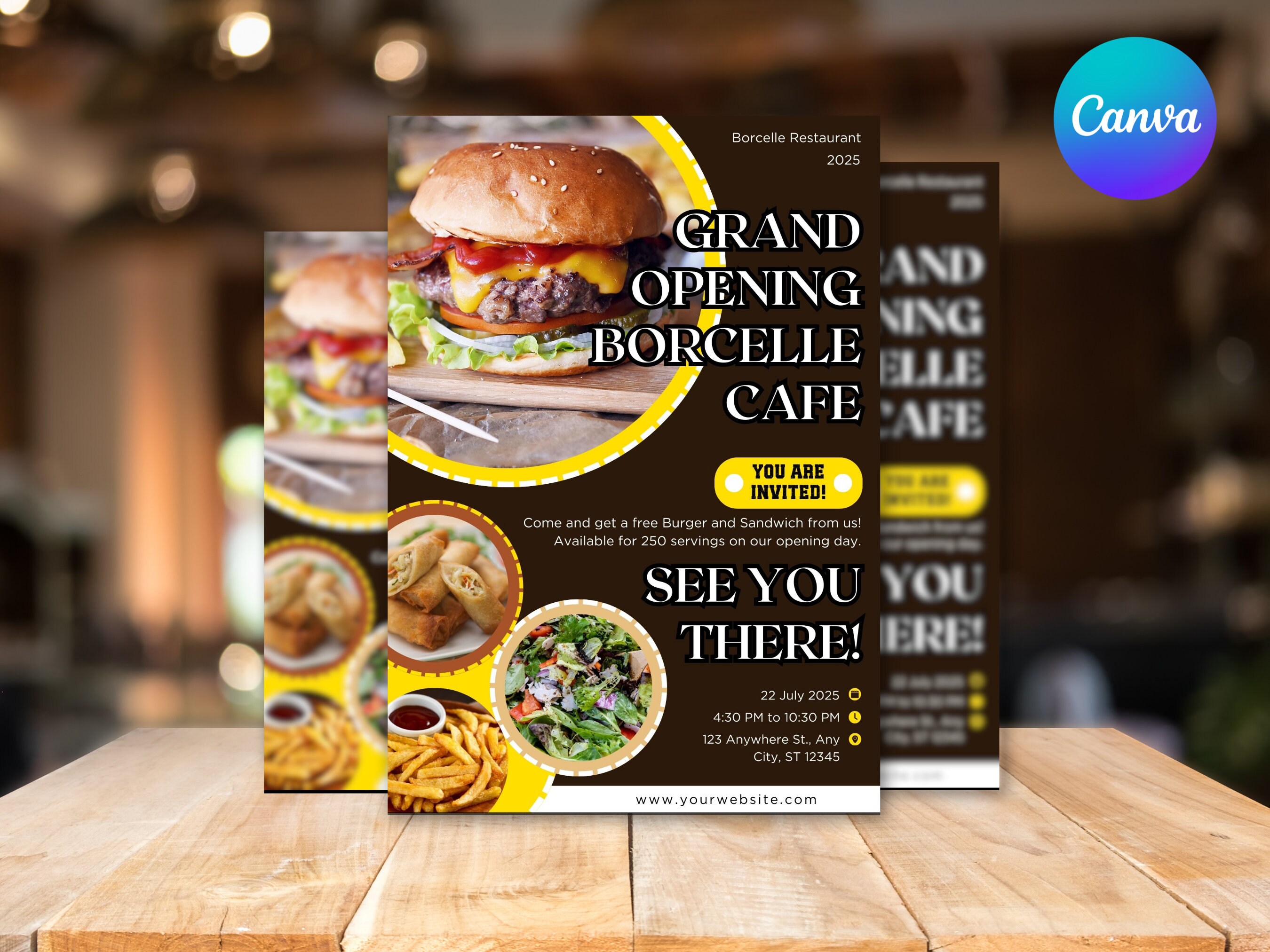 Editable Grand Opening Flyer, Editable Canva Us Letter Size Flyer ...