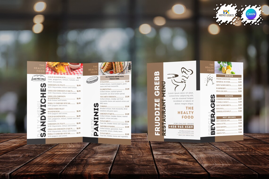 Restaurant Menu Template, Food Menu Template, Editable Restaurant Food ...