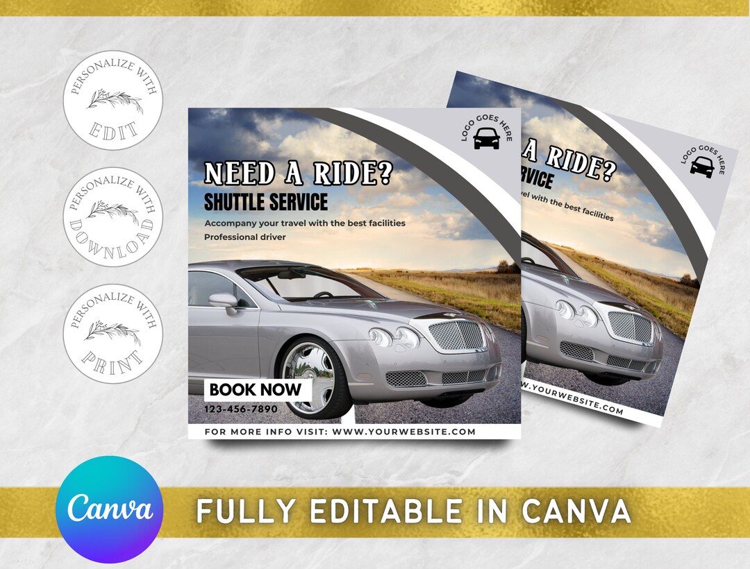 Shuttle Service Flyer Template Transportation Flyer Template - Etsy
