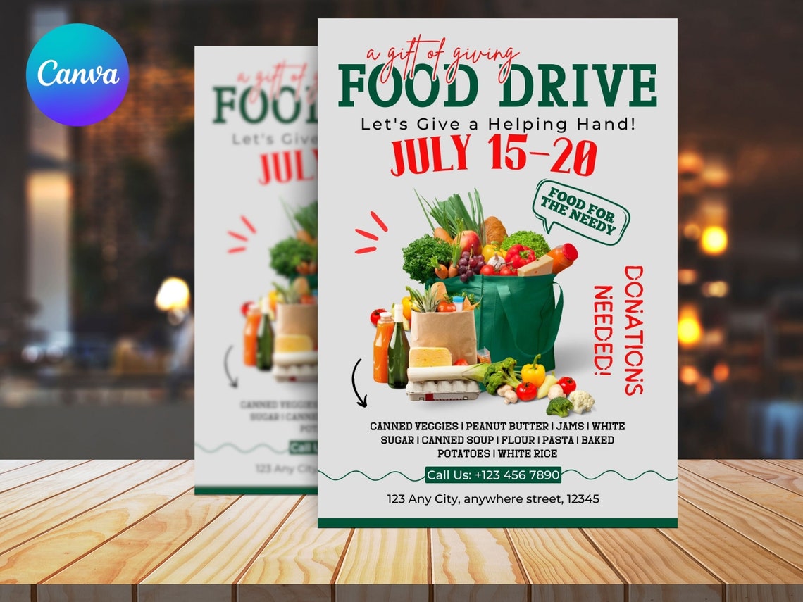 Food Drive Flyer Template, Food Flyer Template, Nonprofit Charity ...