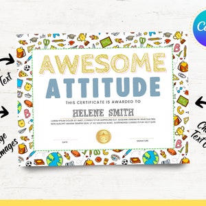 Editable School Awards, End of Year Awards, Personalized School ...