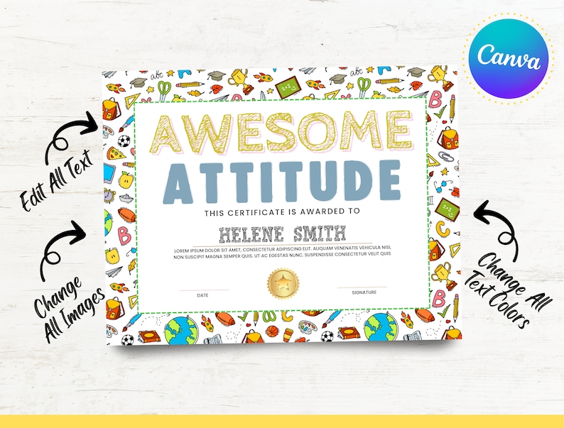 Editable School Awards, End of Year Awards, Personalized School ...