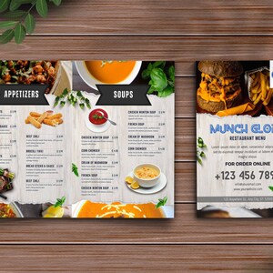 Munch Glory Restaurant Menu Template Editable Food Menu Template ...