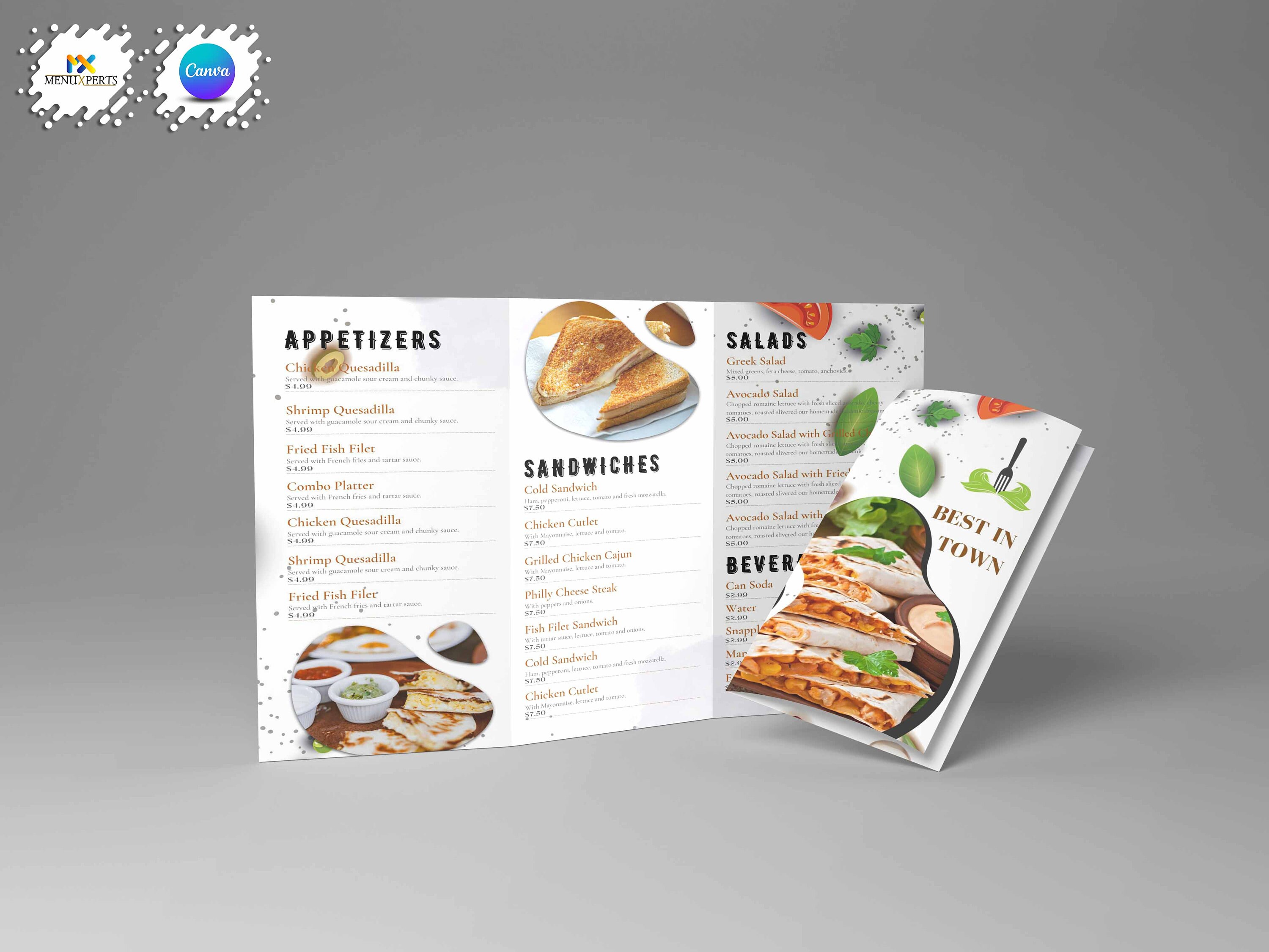 Carvers Cut Restaurant Menu Template Modern Restaurant Menu Template ...