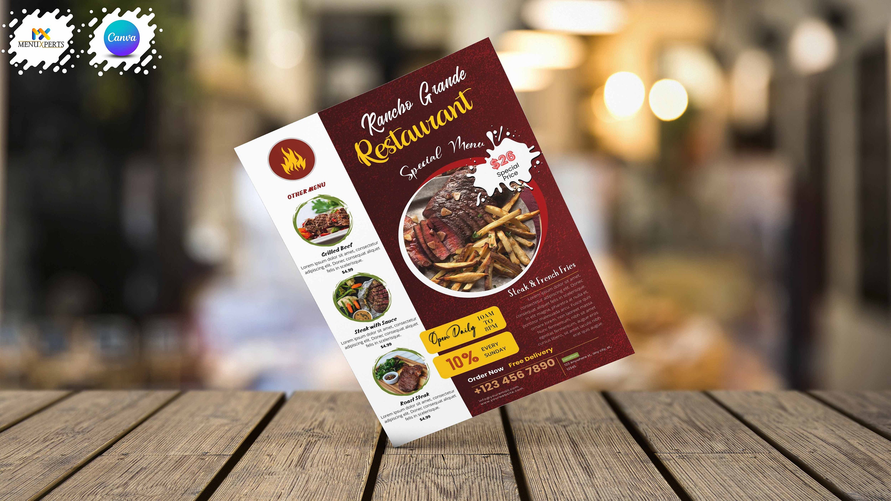 Fast Food Flyer Template, French Fries Svg, Editable Flyer Template ...