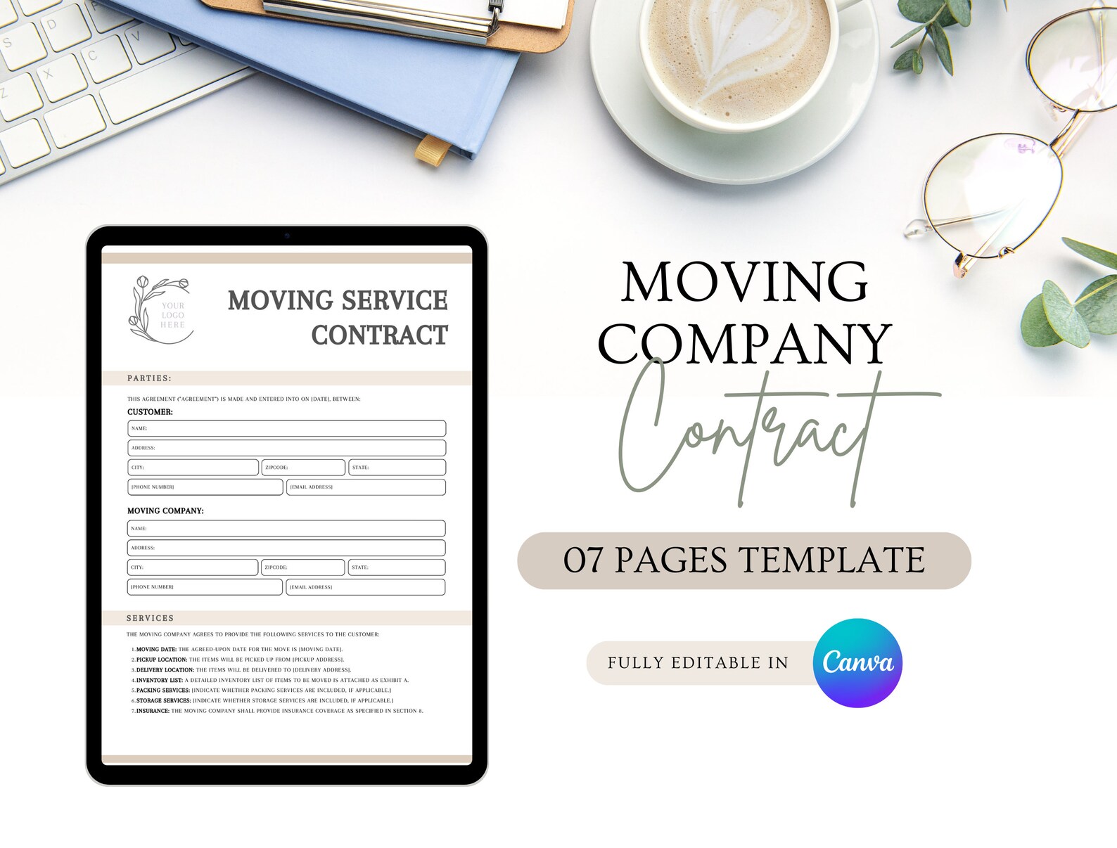 Moving Contracts Template, Moving Services Contract, Moving Company ...