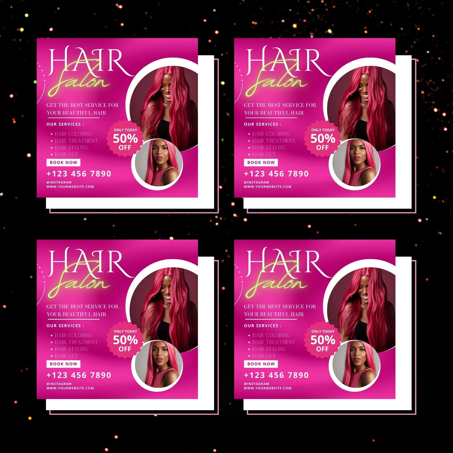 Hair Salon Flyer Hair Stylist Instagram Post Template Hair - Etsy