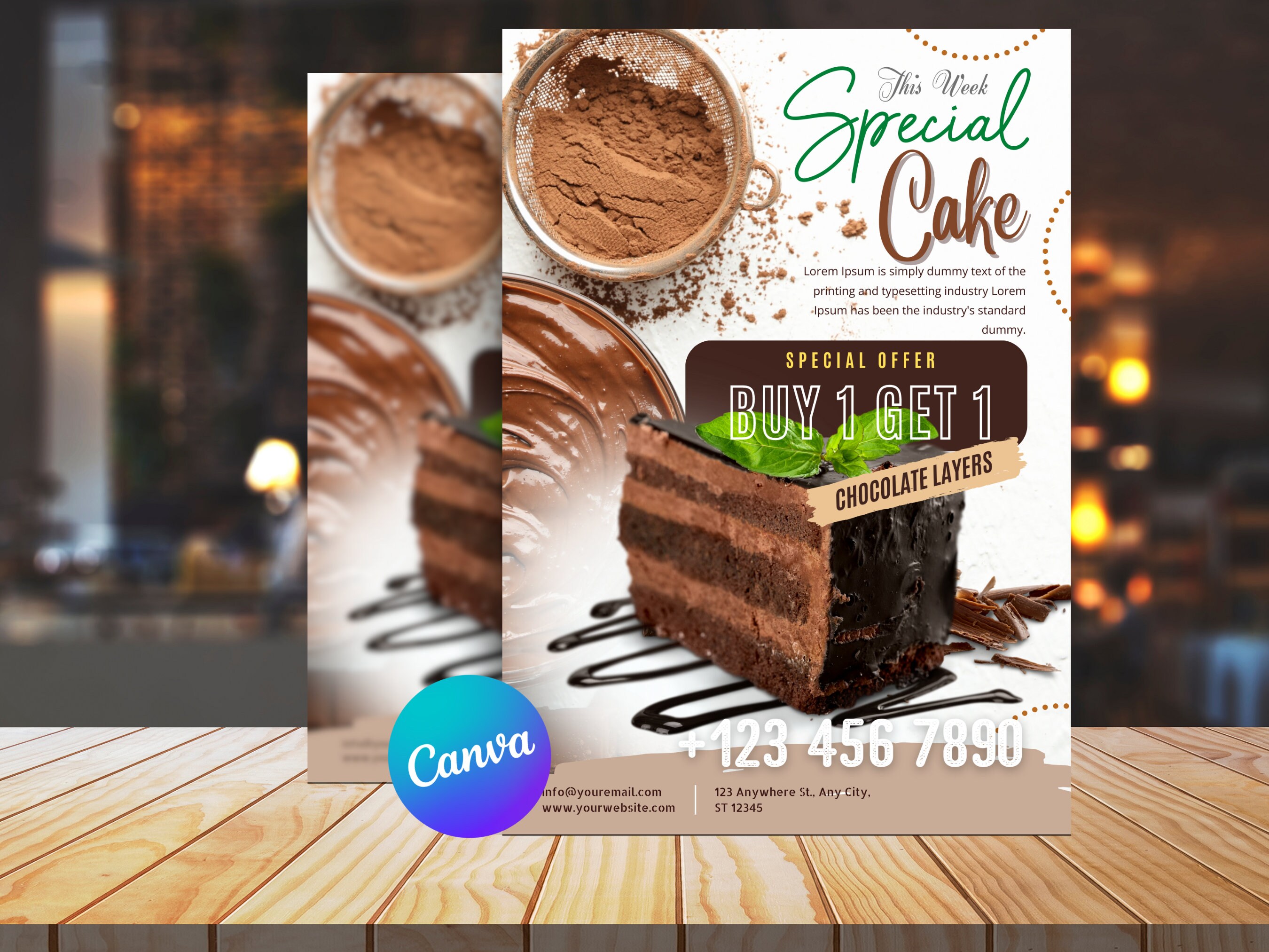 Cake Flyer Template Food Flyer Template for Canva Price List Template ...