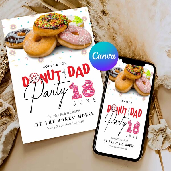 Donuts With Dad Invitation - Etsy