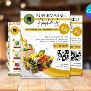 Grocery Store Flyer, Supermarket Flyer, Diy Canva Grocery Store Flyer ...