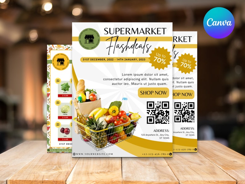 Grocery Store Flyer, Supermarket Flyer, Diy Canva Grocery Store Flyer ...