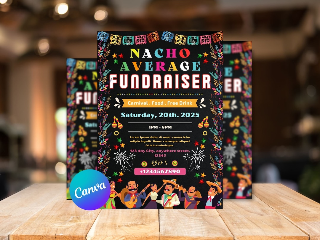 Nacho Average Fundraiser Flyer, Fiesta Fundraiser Flyer, Fiesta ...