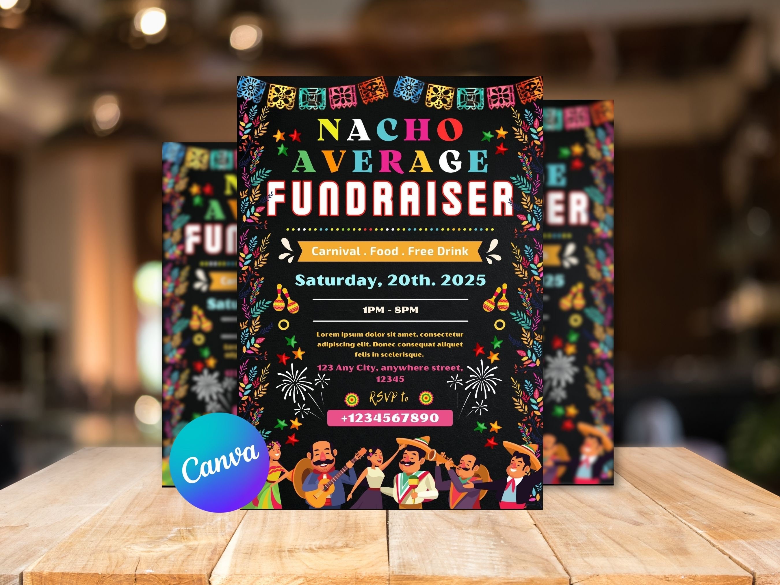 Nacho Average Fundraiser Flyer, Fiesta Fundraiser Flyer, Fiesta ...
