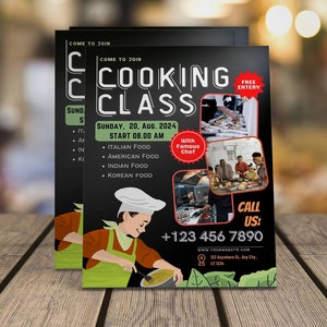 Cooking Class Food Flyer, DIY Canva Cooking Class Flyer Template ...