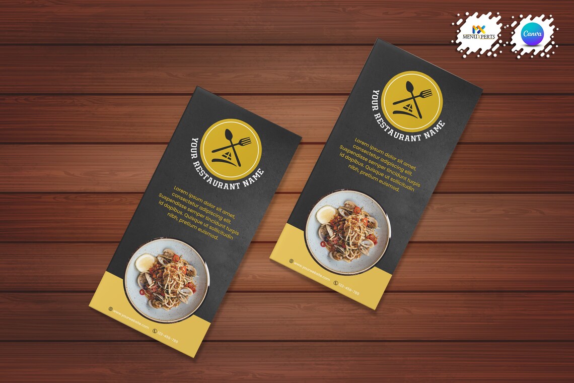 Restaurant Menu Template, Tri-fold Canva Menu Template, Tri-fold ...