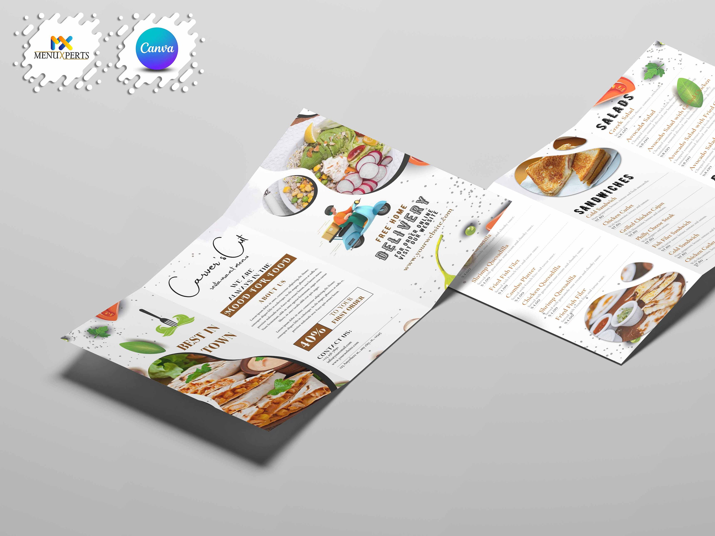 Carvers Cut Restaurant Menu Template Modern Restaurant Menu Template ...