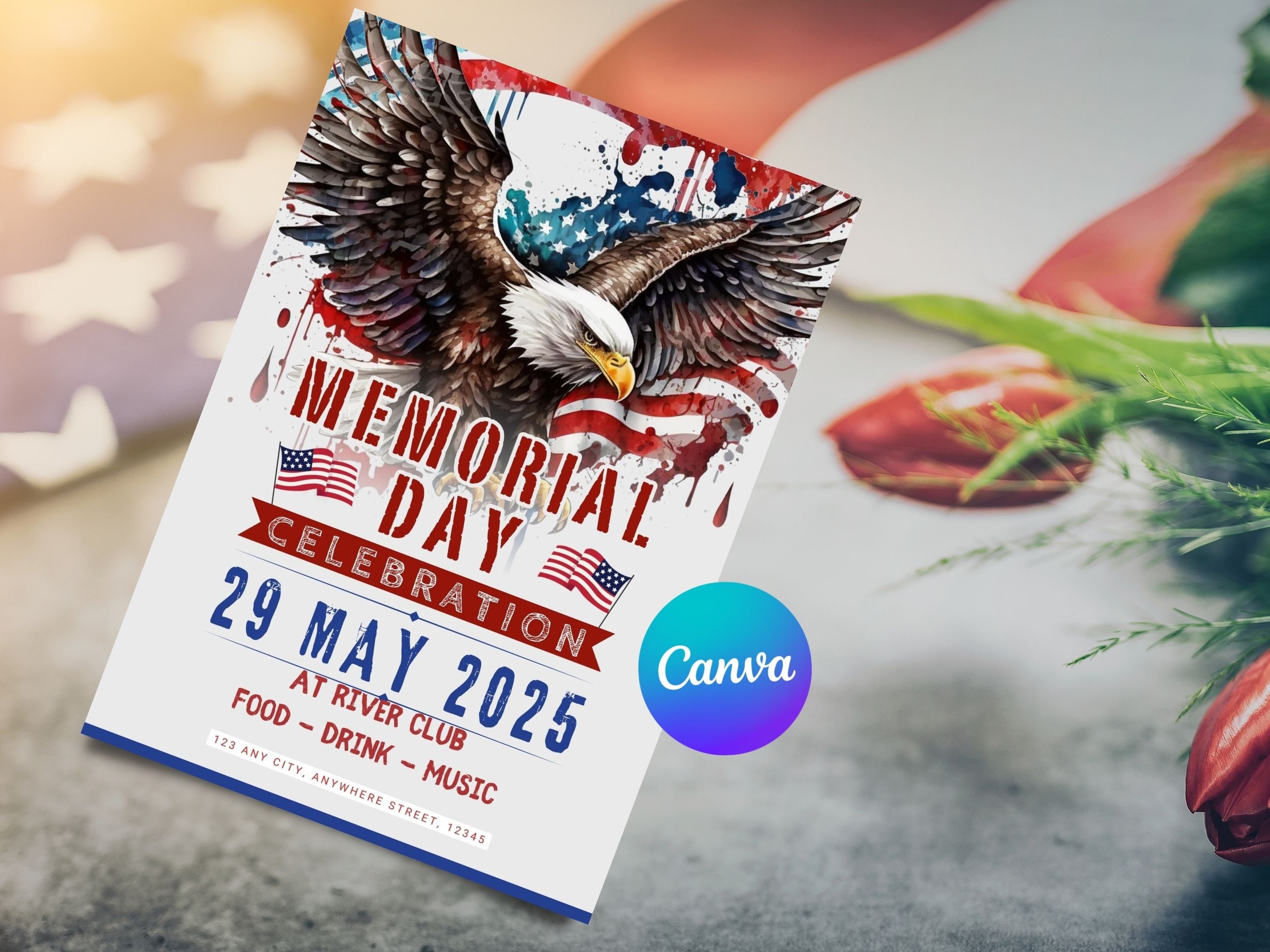 Memorial Day Invitation Template Instant Download Memorial - Etsy Canada