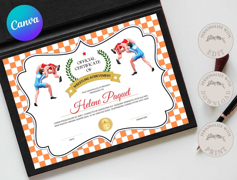 Editable Wrestling Award Certificates Award Ceremony - Etsy