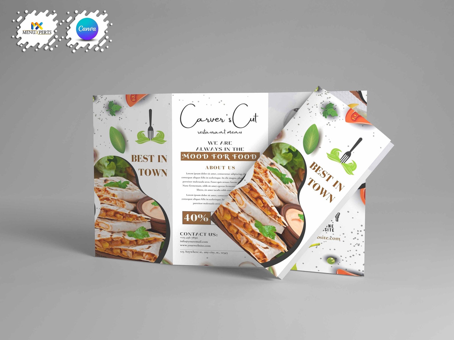 Carvers Cut Restaurant Menu Template Modern Restaurant Menu Template ...