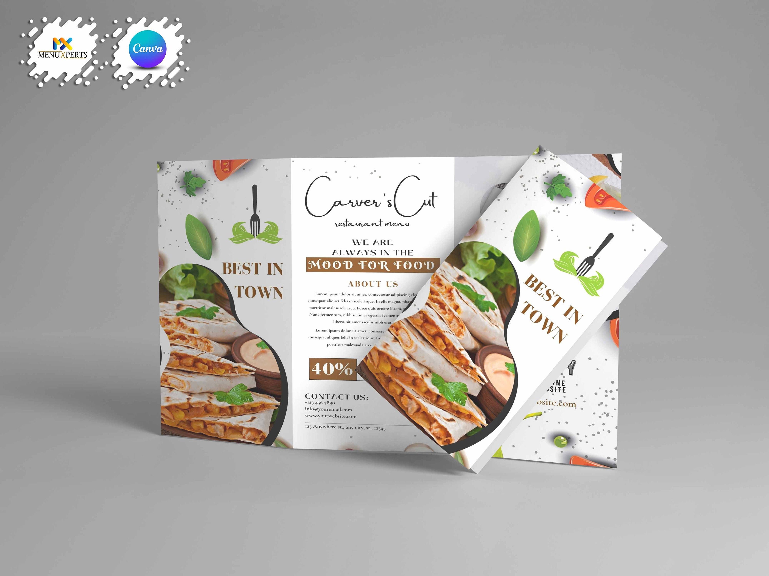 Carvers Cut Restaurant Menu Template Modern Restaurant Menu Template ...