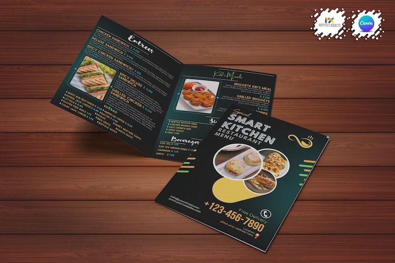 Smart Kitchen Restaurant Menu Template Minimalist Restaurant - Etsy