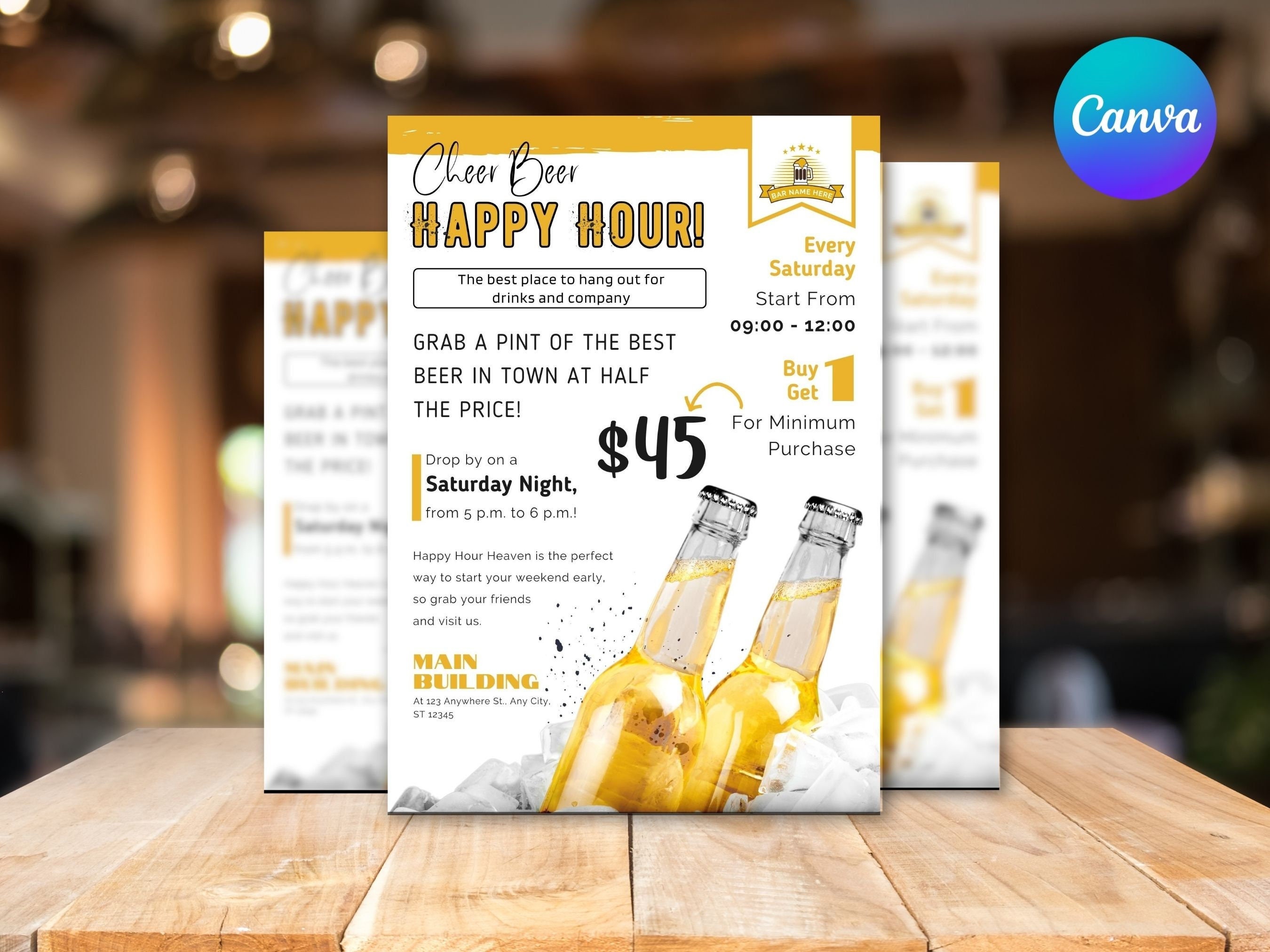 Printable Drinks Flyer Template Cheers & Beer Party Canva - Etsy