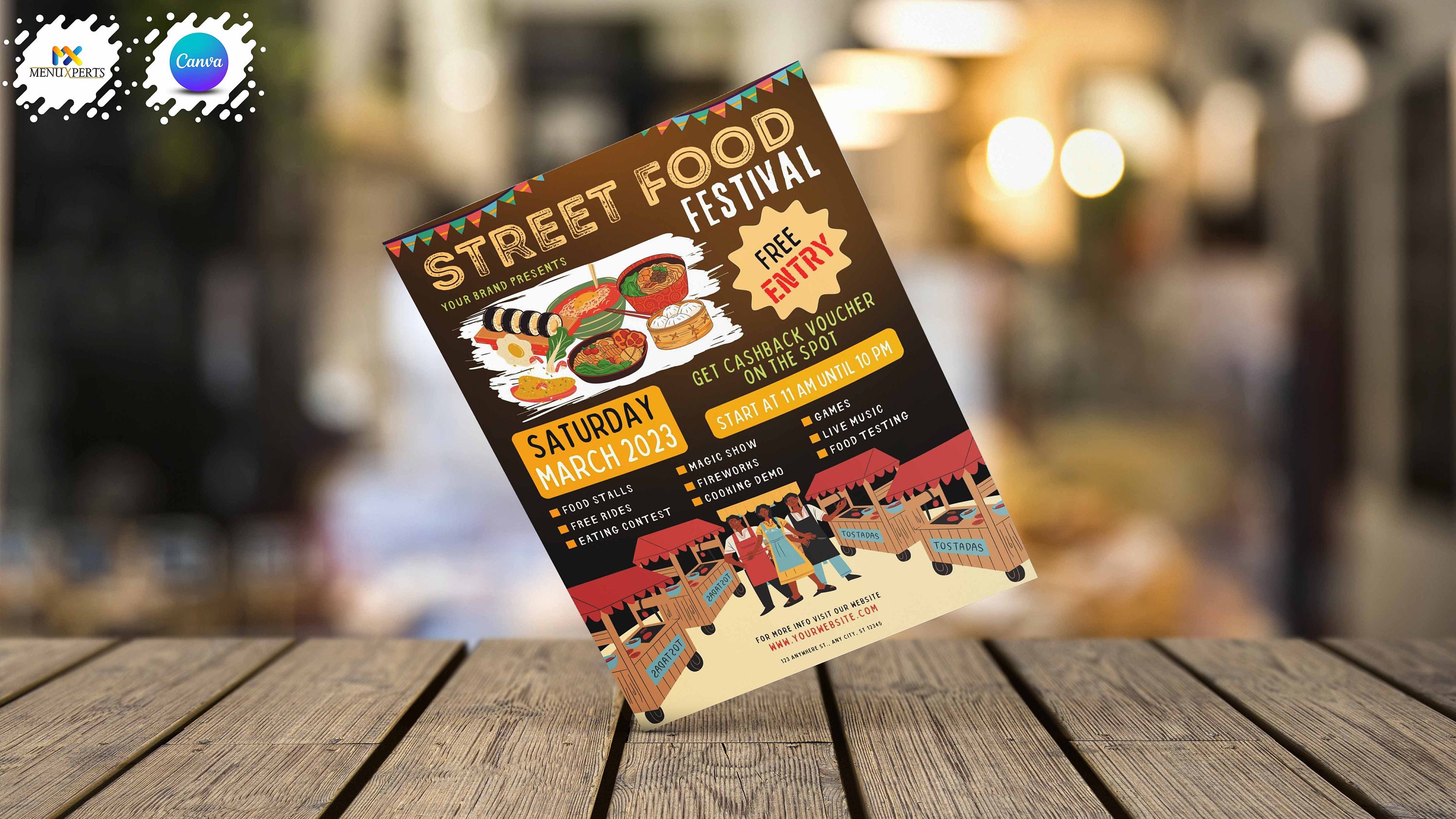 Street Food Festival Flyer Template, Food Festival Flyer, Editable Food ...