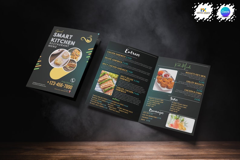 Smart Kitchen Restaurant Menu Template Minimalist Restaurant - Etsy