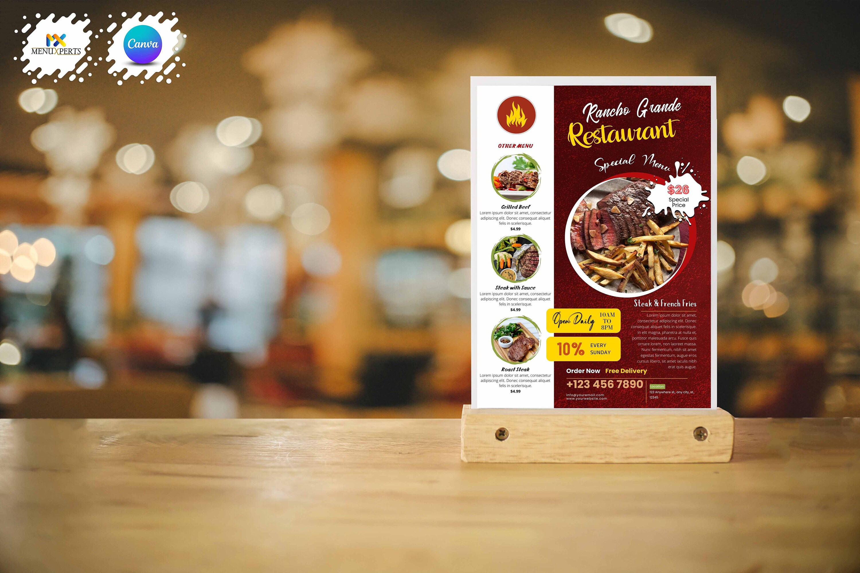 Fast Food Flyer Template, French Fries Svg, Editable Flyer Template ...