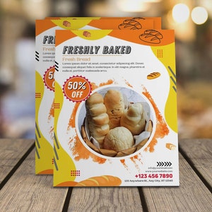 Freshly Baked Food Flyer Template, Food Menu Flyer Template for Canva ...