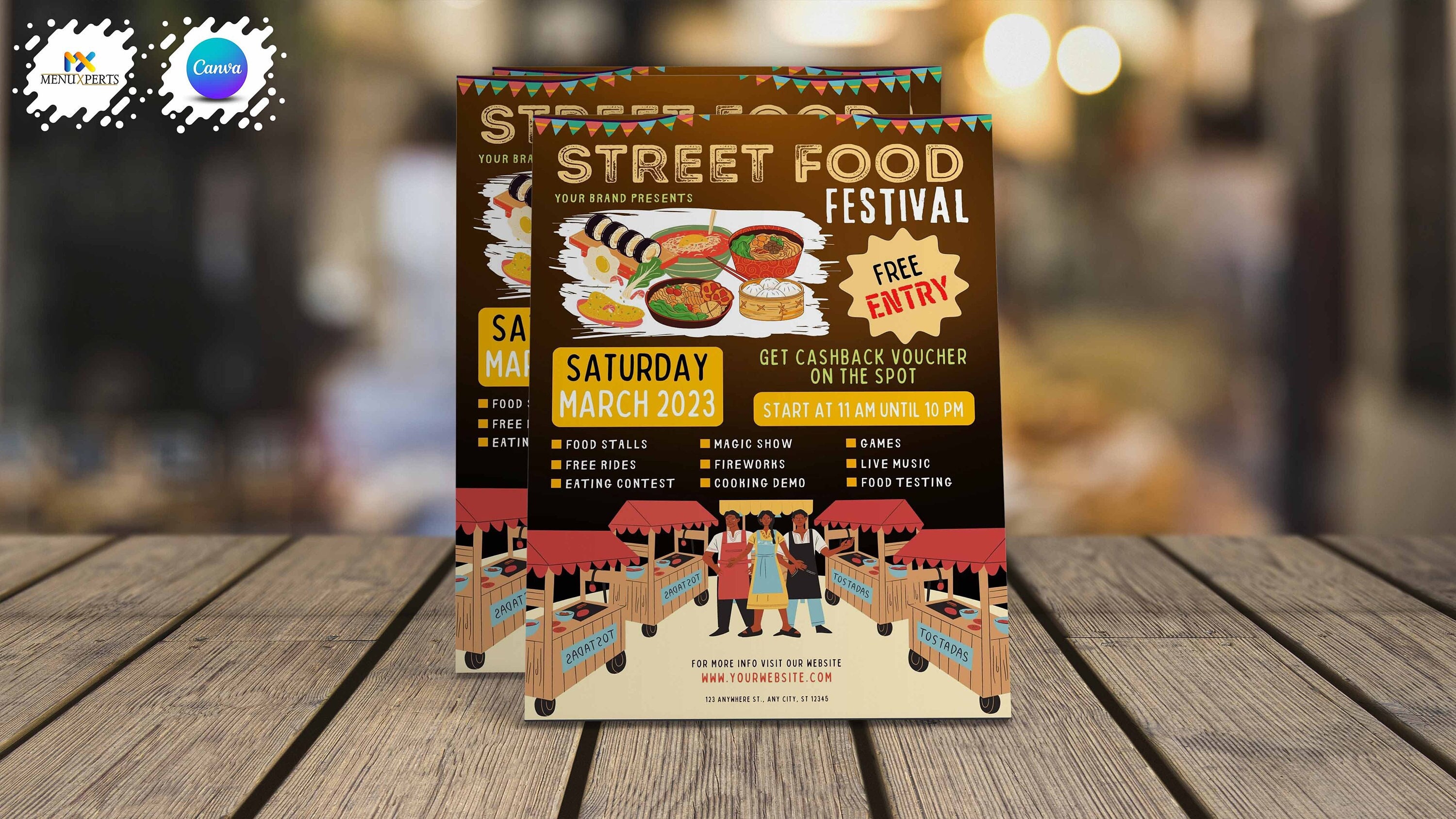Street Food Festival Flyer Template, Food Festival Flyer, Editable Food ...