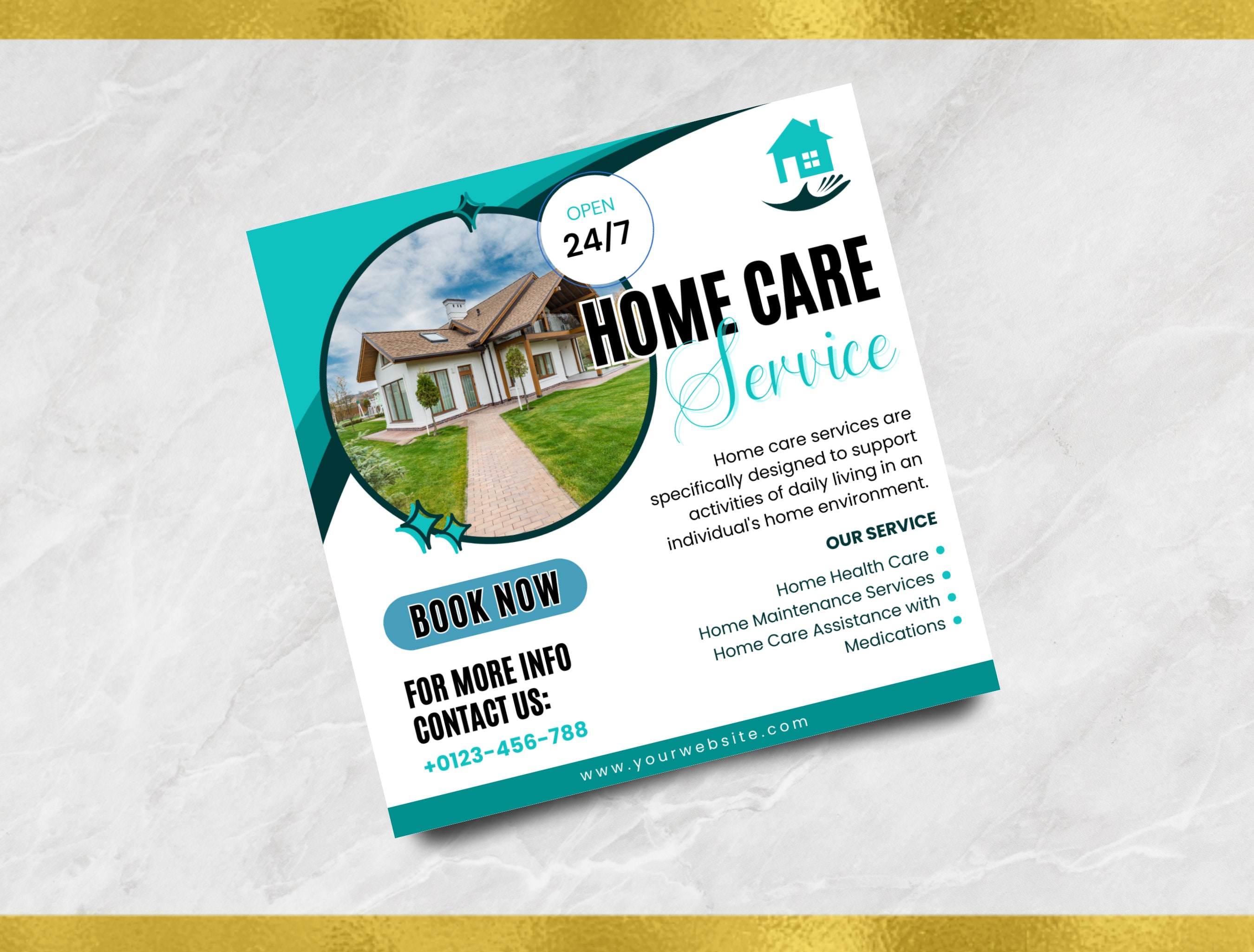 Home Care Service Flyer, Care Service Flyer, Premade Caregiving Flyer ...