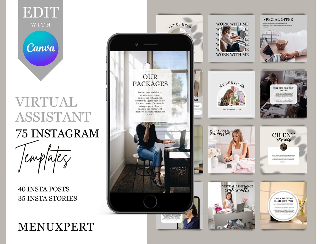 Virtual Assistant Instagram Template, Virtual Assistant Instagram Posts ...