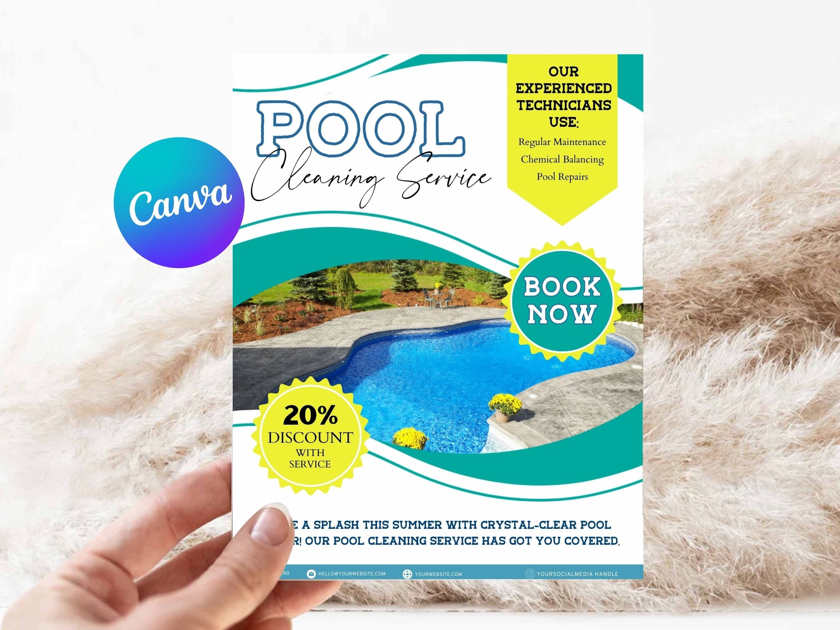 Pool Cleaning Service Flyer, Diy Flyer Template Design, Swimming Pool ...