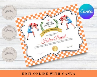 Editable Wrestling Award Certificates, Award Ceremony Certificates, End ...