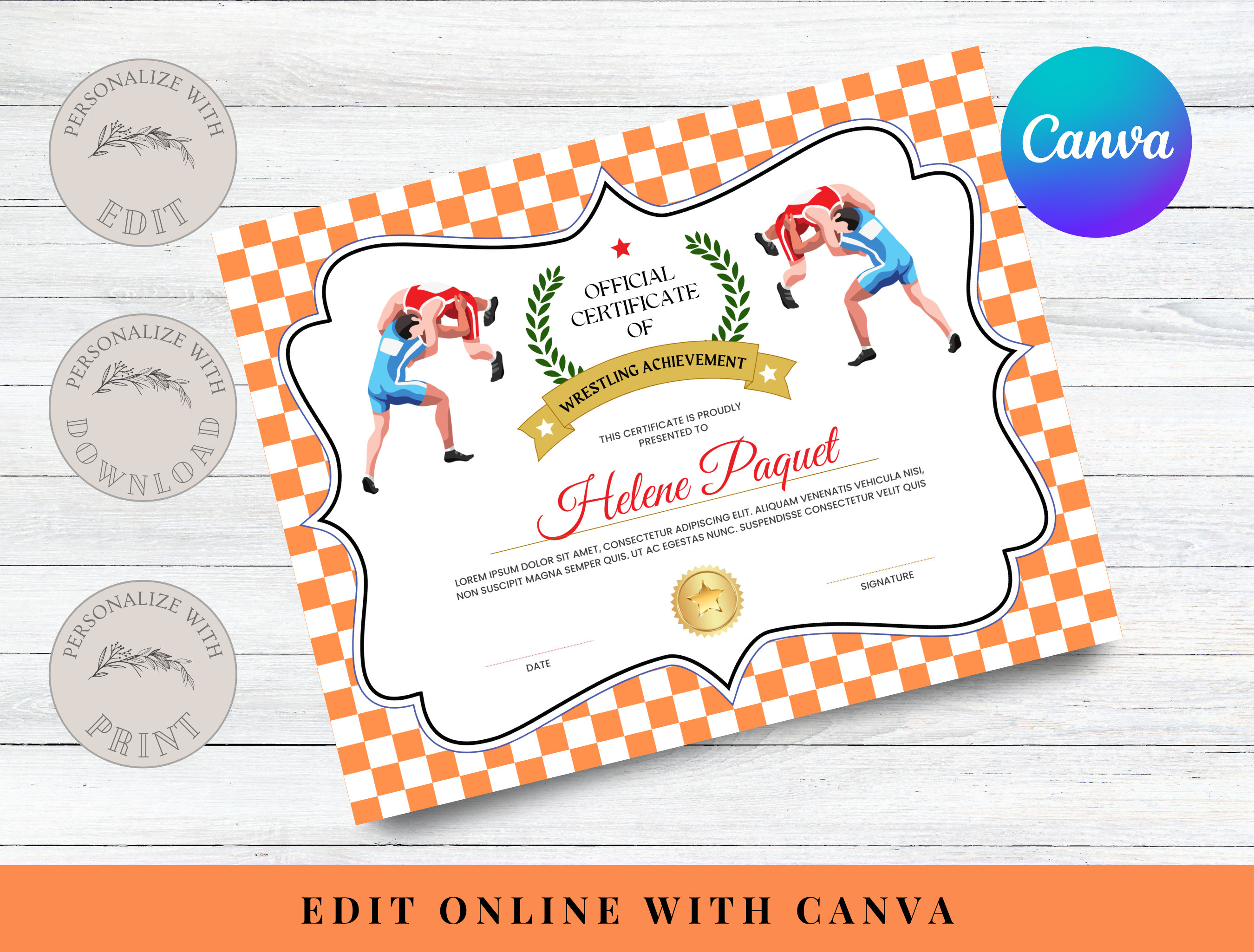 Wwe Certificate Template