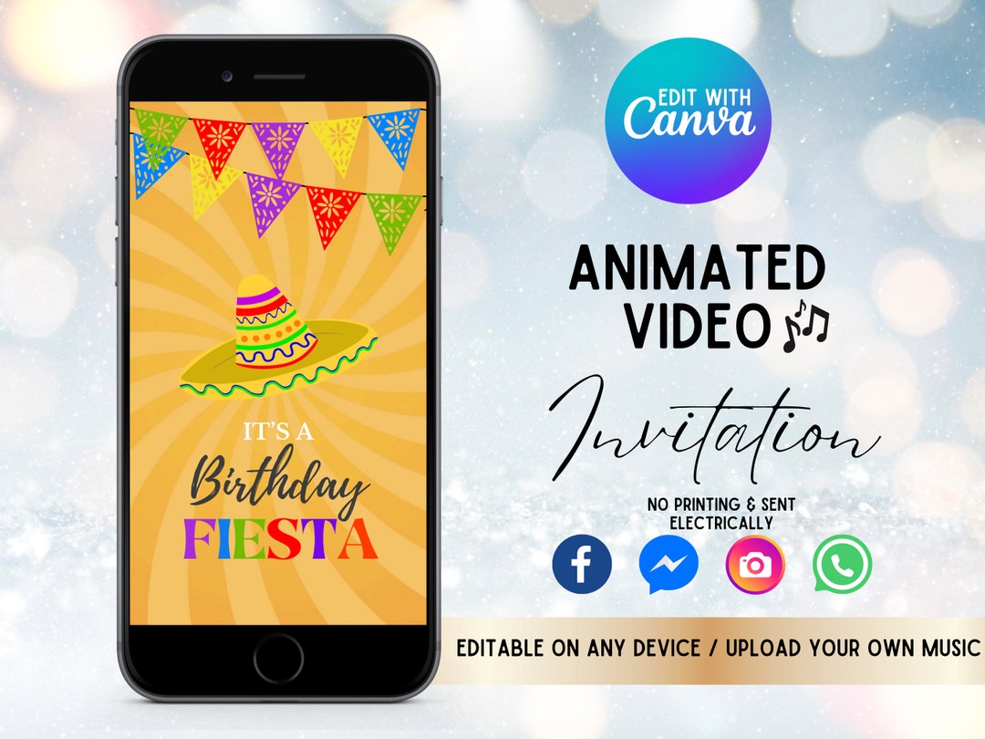 Fiesta Birthday Text Invitation, E-invite, Fiesta Birthday Phone ...