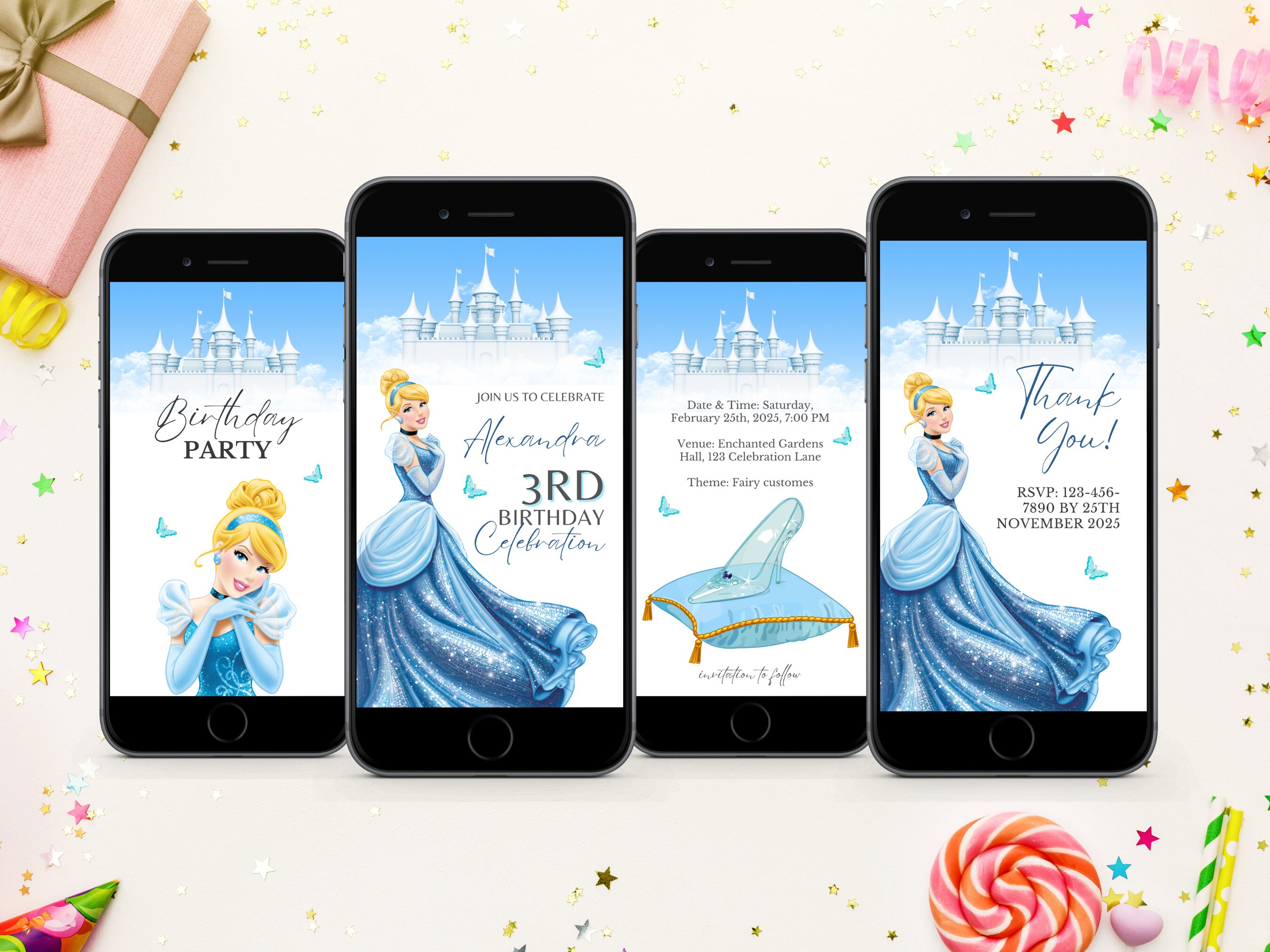 Cinderella Invitation, Cinderella Birthday Invitation Animated ...