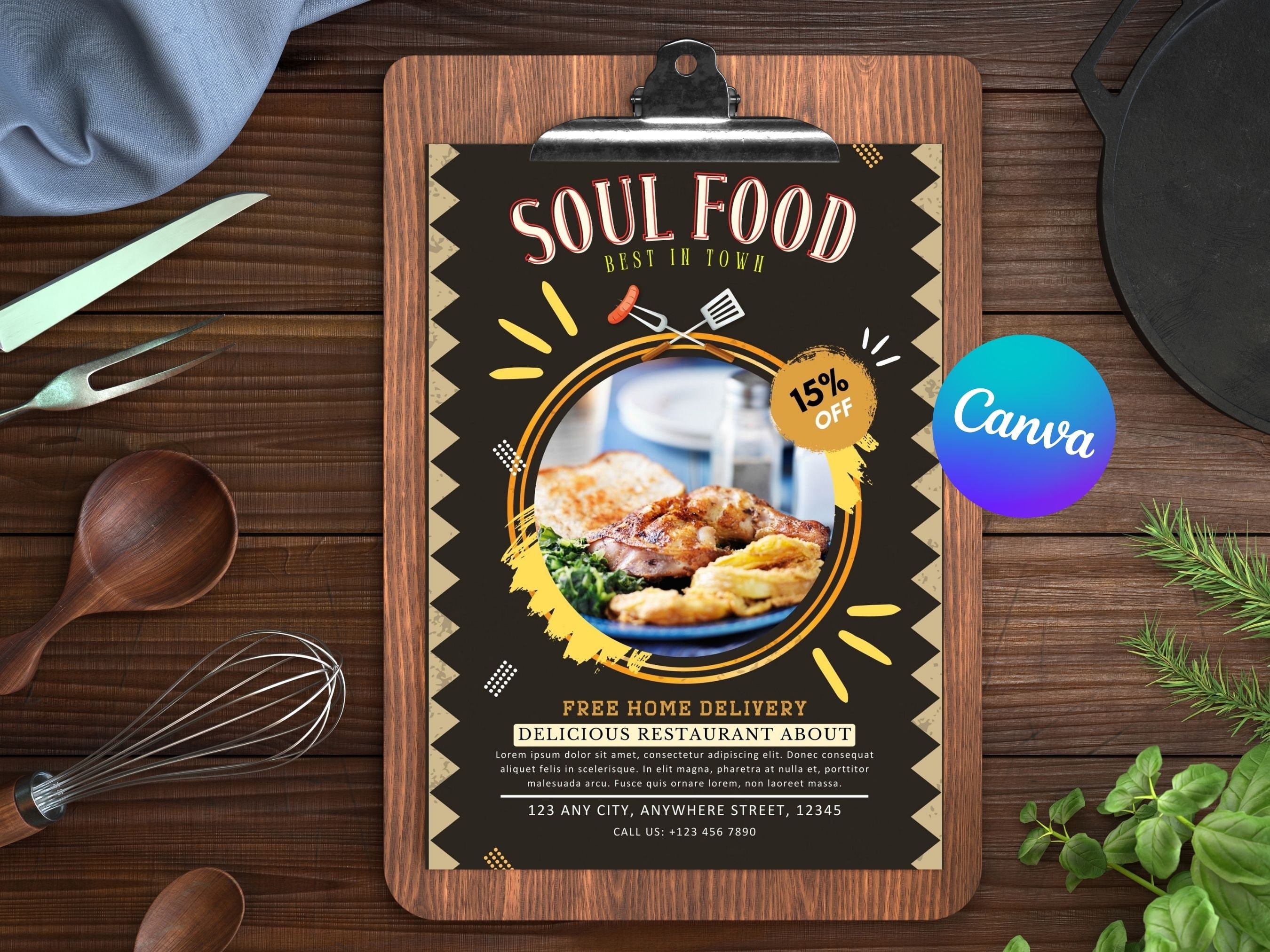 Soul Food Flyer, Soul Food Menu, Dinner Menu, Dinner Special Flyer ...