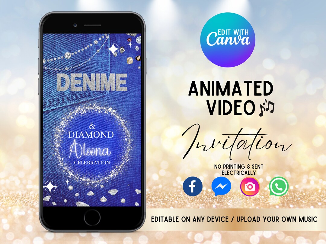 Denim and Diamonds Invitation, Denim & Diamonds Animated Invitation ...