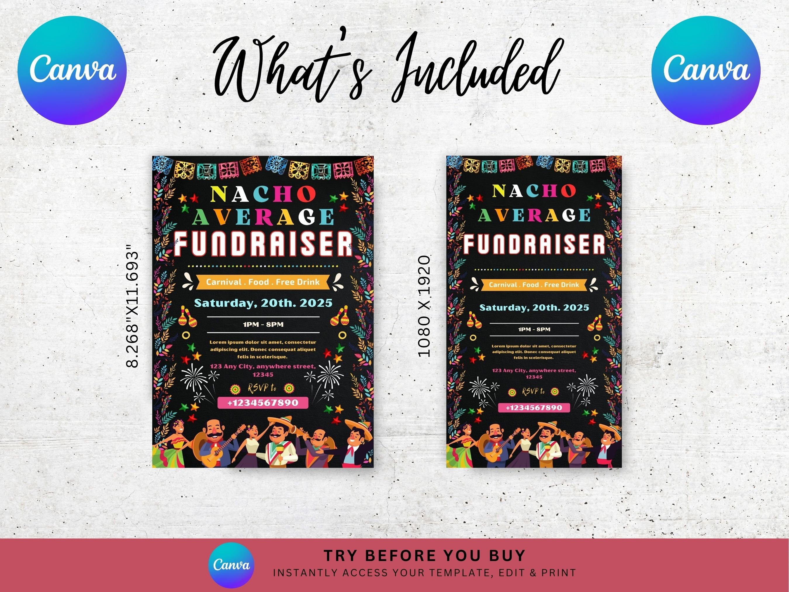 Nacho Average Fundraiser Flyer, Fiesta Fundraiser Flyer, Fiesta ...