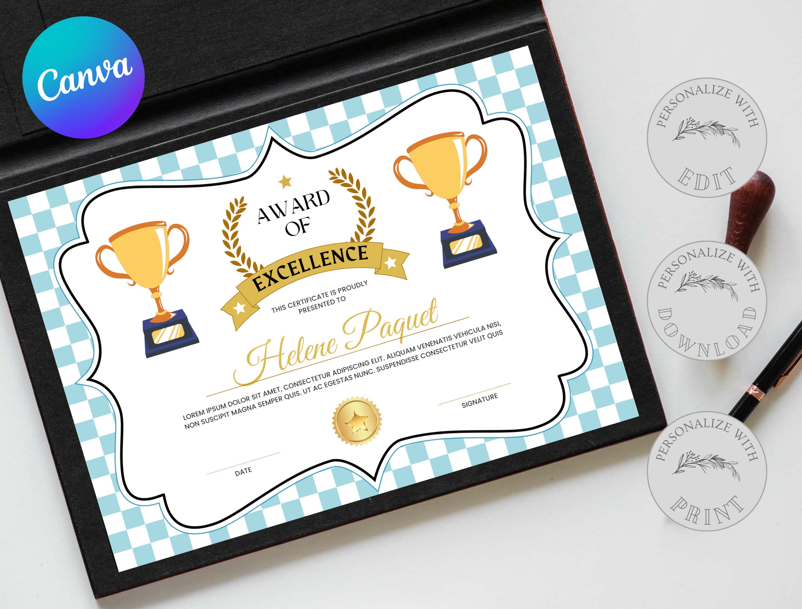 Editable Pto Pta Certificate Template, Printable and Editable ...