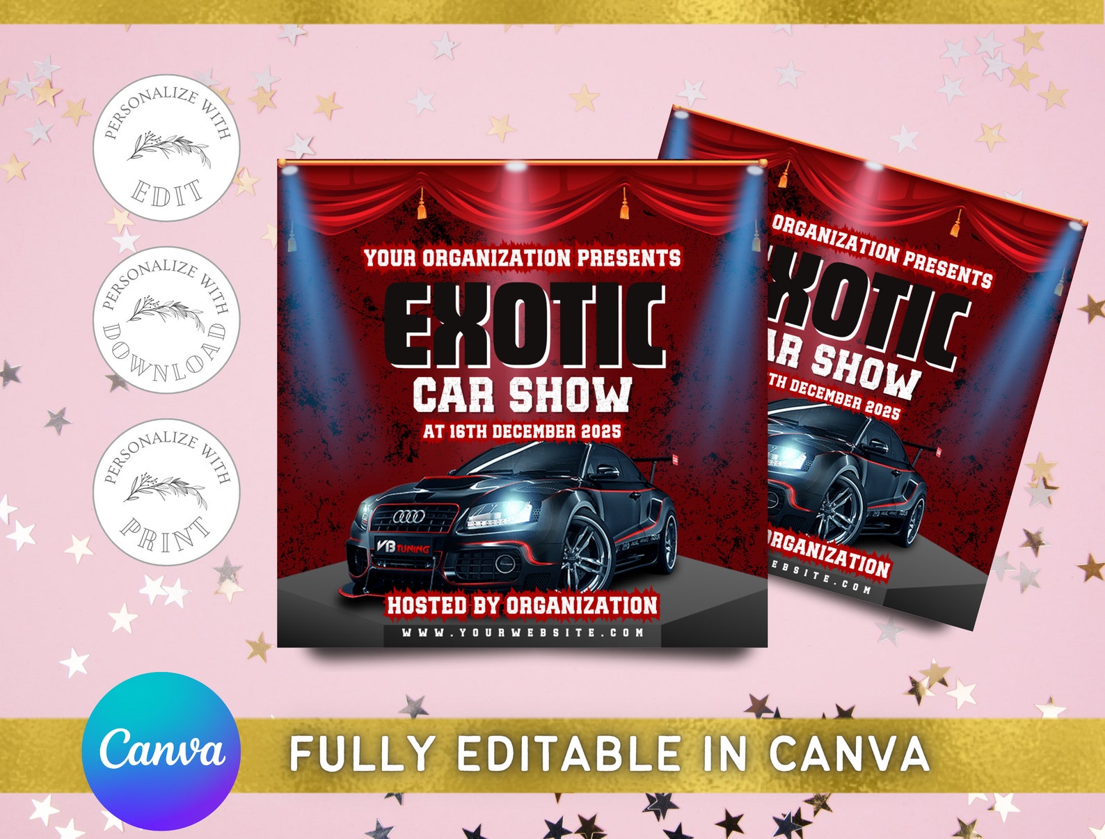 Car Show Flyer Template Diy Exotic Car Show Flyer Diy Car - Etsy