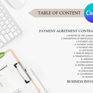 Payment Agreement Contract Template, Payment Plan Agreement, Agreement ...